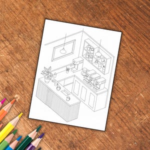 30 Cute Coffee Shop Corners Coloring Book, Easy Cozy Cafe Moments ...