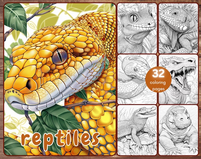 Reptiles and Amphibians Coloring Pages, Color and Trace the Word ...