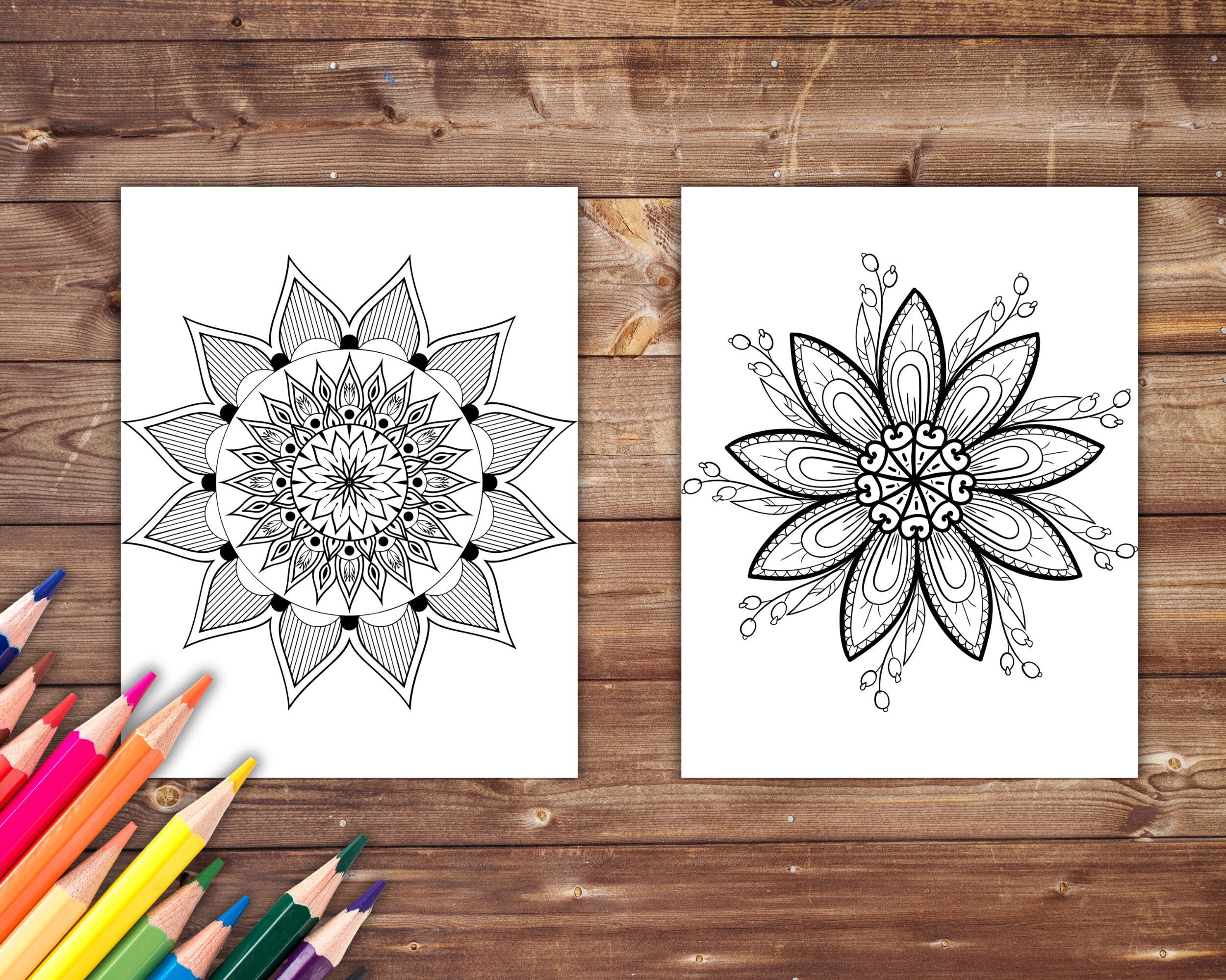 20 Zen Mandalas Coloring Book, Printable Mandala Coloring for Stress ...