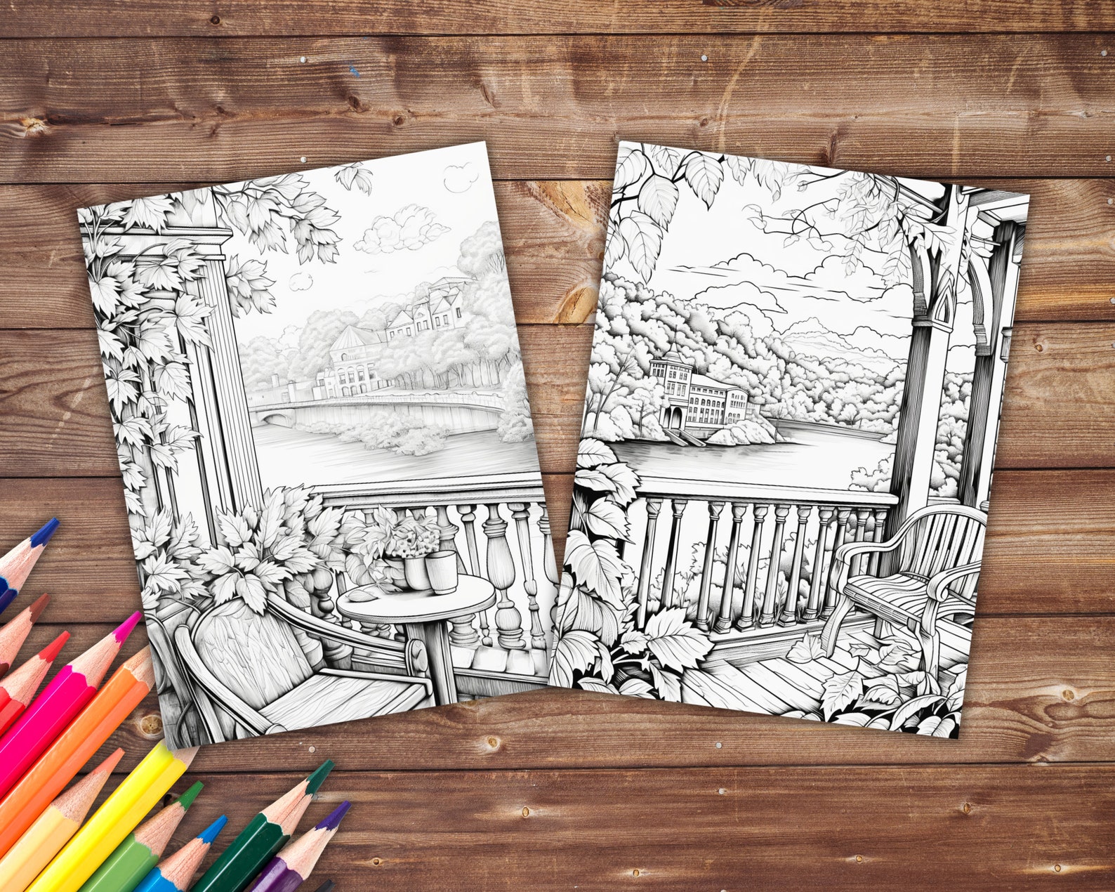 120 4 Seasons Bundle Coloring Book, Grayscale Winter Spring Summer ...