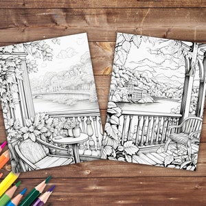 120 4 Seasons Bundle Coloring Book, Grayscale Winter Spring Summer ...