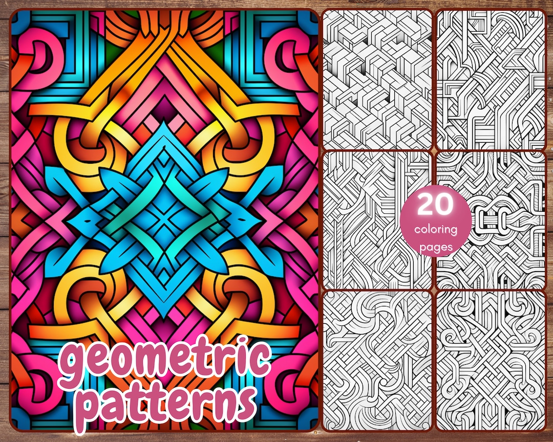 20 Abstract Patterns Coloring Book, Printable Geometric Patterns for ...