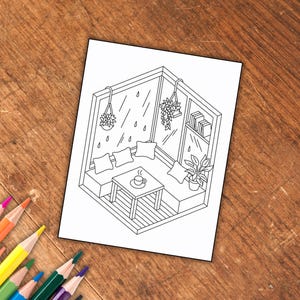 30 Cute Coffee Shop Corners Coloring Book, Easy Cozy Cafe Moments ...