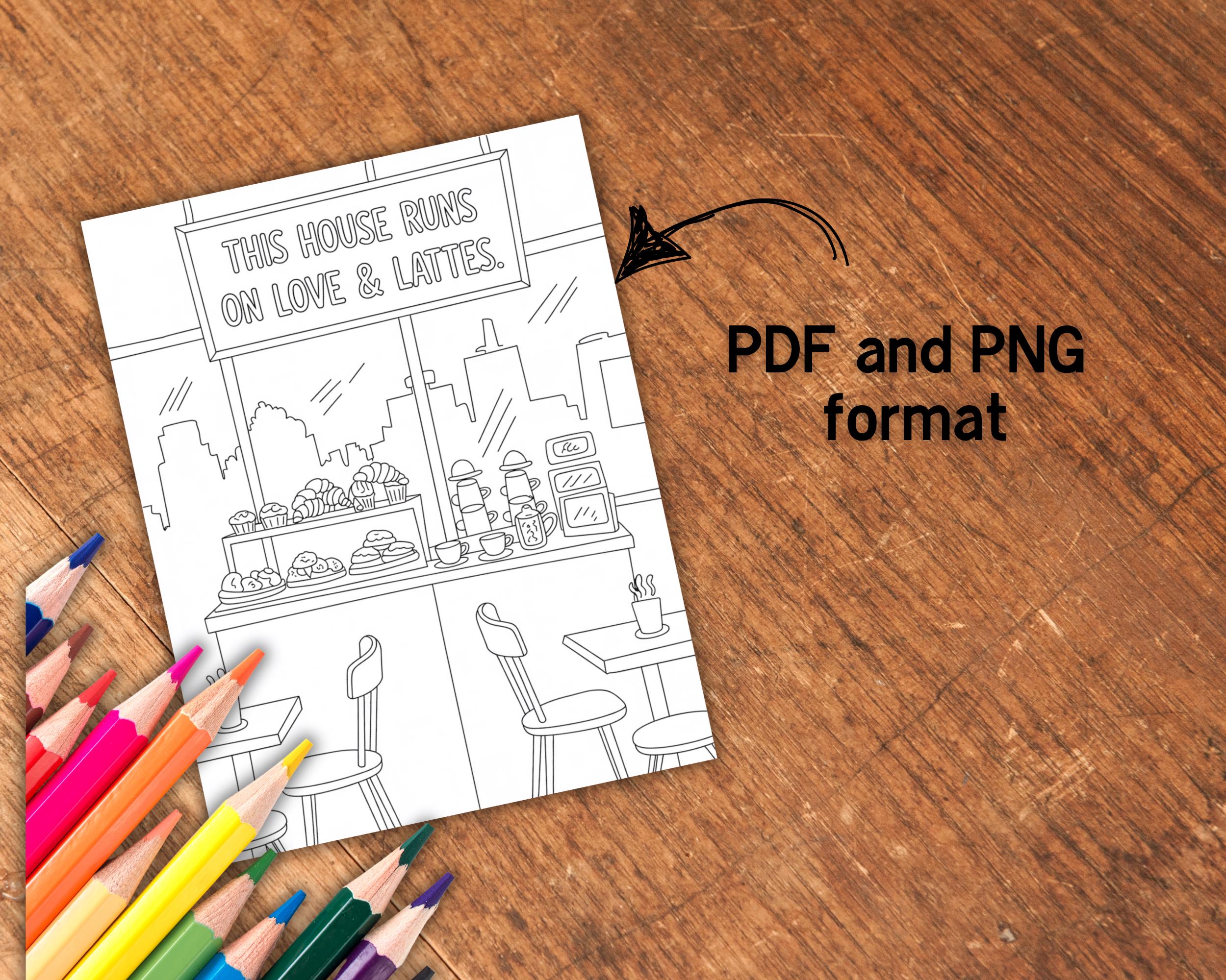 90 Cozy Coffee Shop Scenes Bundle Coloring Book, Easy Cozy Cafe Moments Coloring Pages, Cafe ...