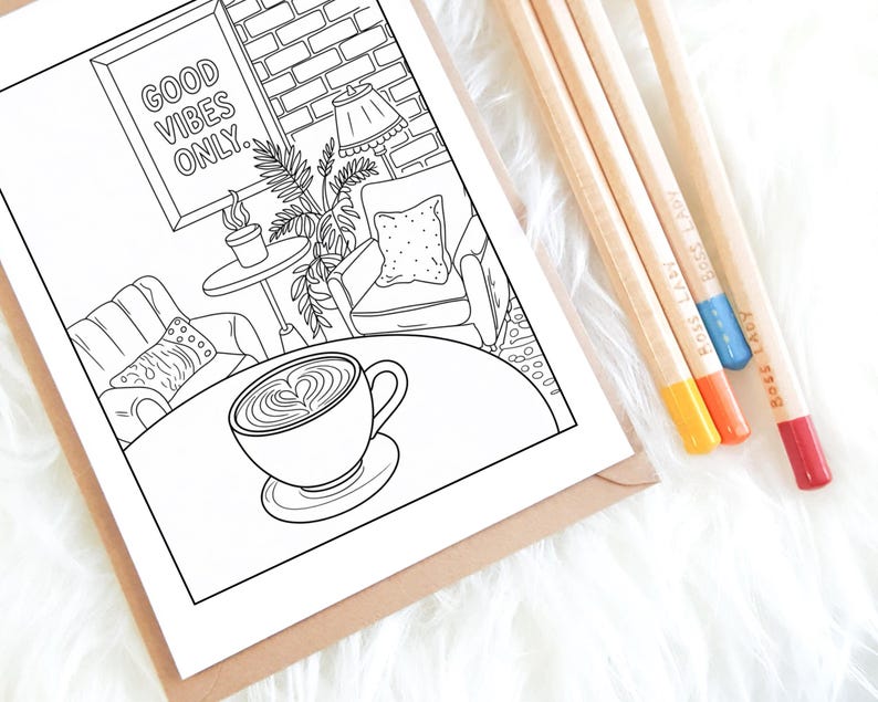 90 Cozy Coffee Shop Scenes Bundle Coloring Book, Easy Cozy Cafe Moments ...