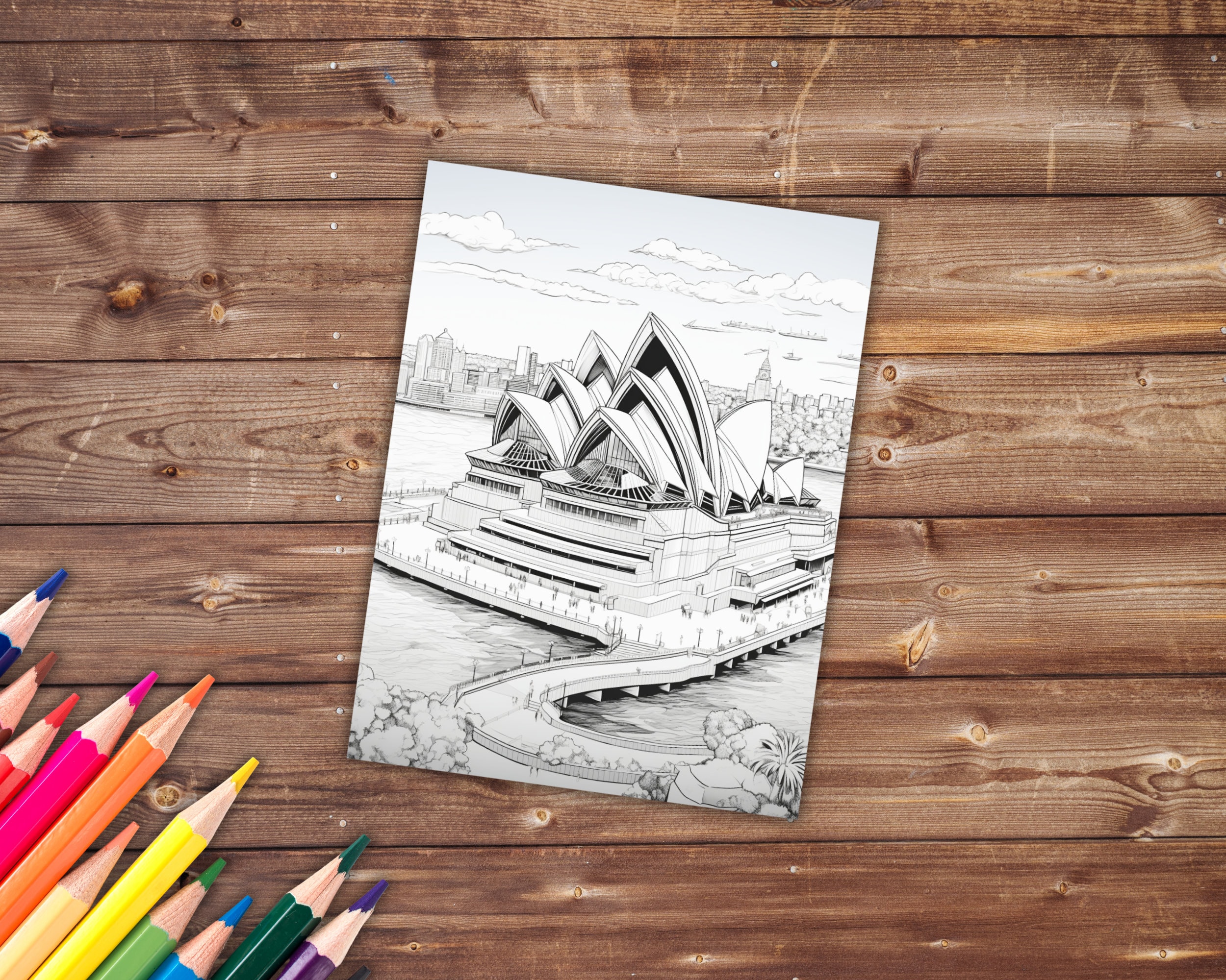 32 Australia Coloring Book, Grayscale Down Under Coloring Pages for ...