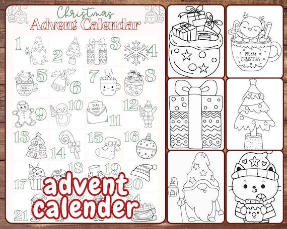 Calendario De Adviento Imprimible Para Colorear