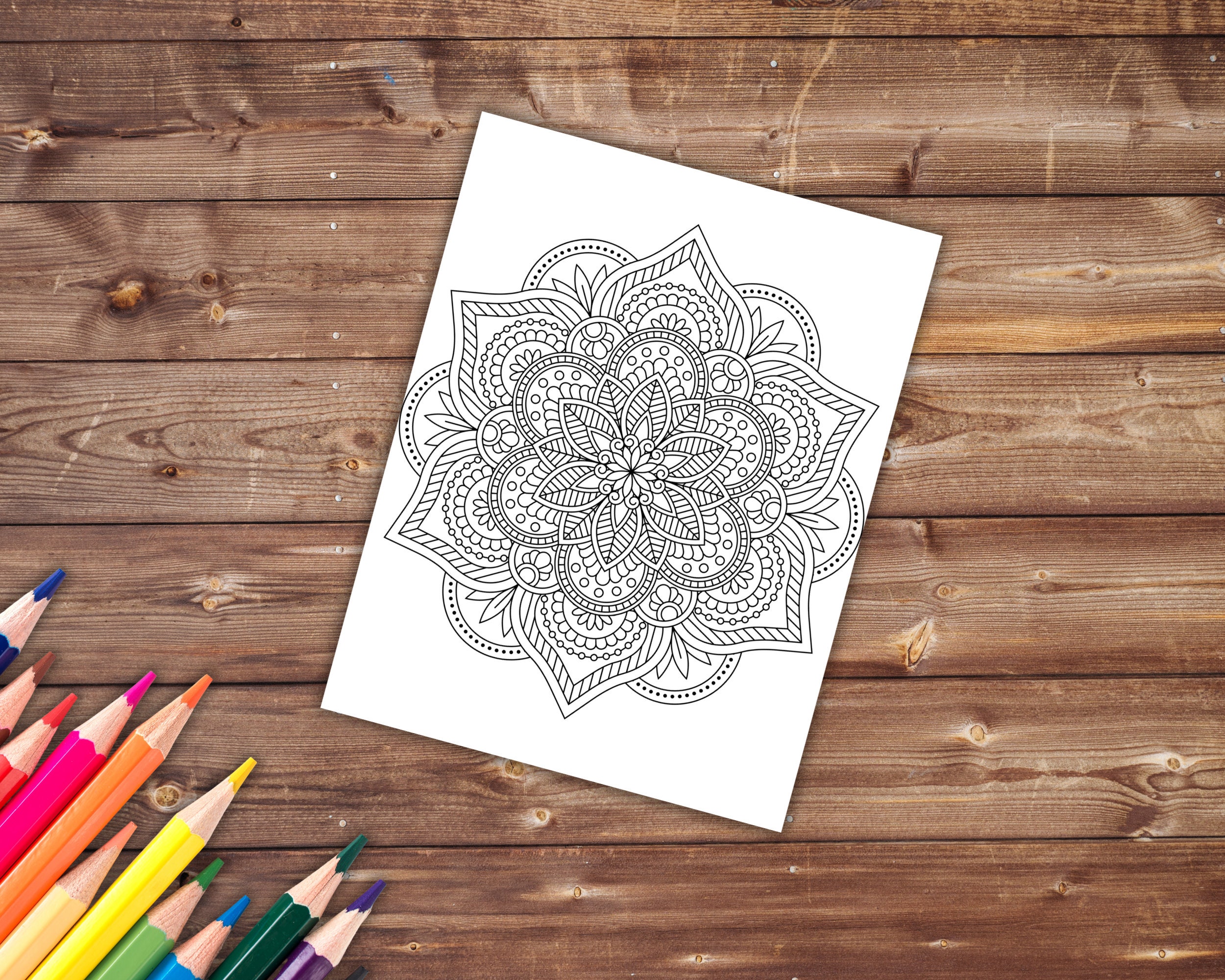 20 Zen Mandalas Coloring Book, Printable Mandala Coloring for Stress ...