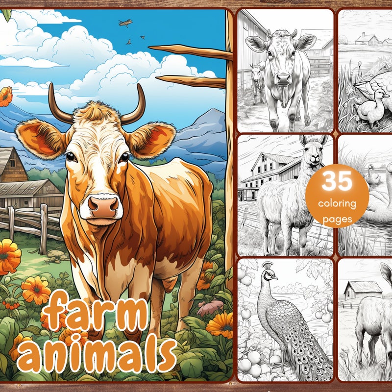 Coloring Book Kids Goats - Etsy