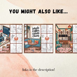 30 Cozy Coffee Shop Storefronts Coloring Book, Easy Cafe Coloring Pages ...