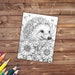 30 Summer Animals Coloring Book, Grayscale Animals and Flowers Coloring ...