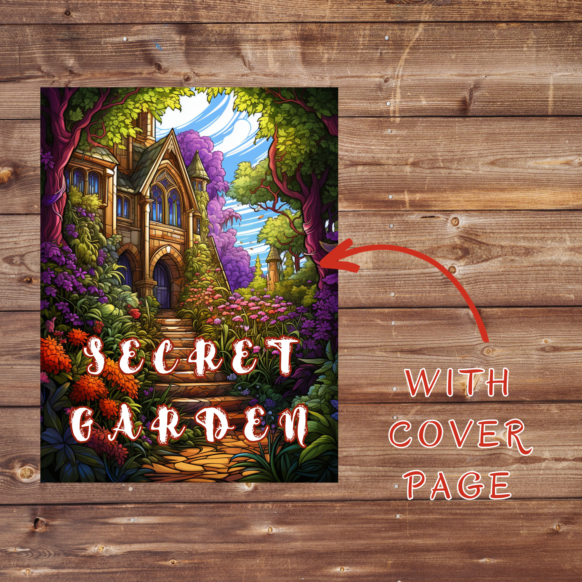 34 Secret Garden Coloring Book, Grayscale Fantasy Enchanted Forest ...