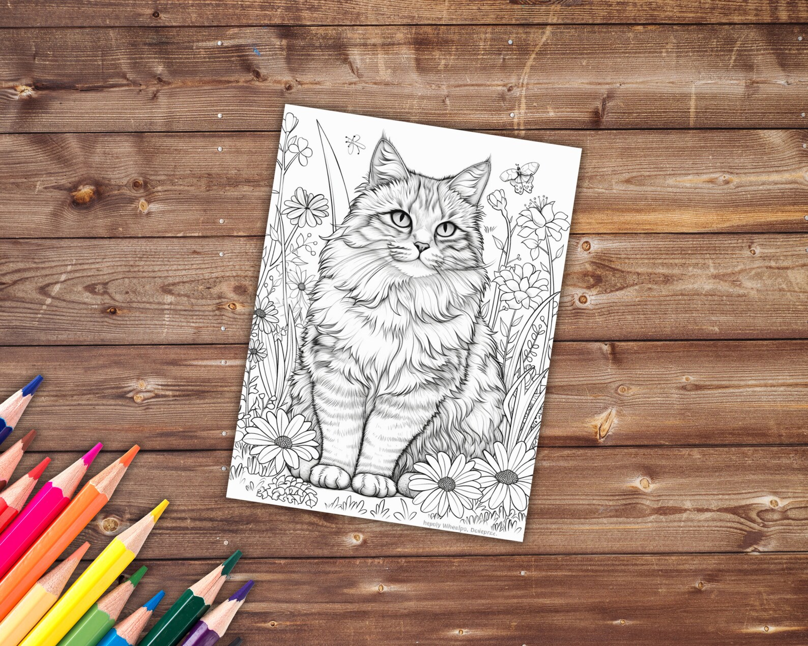 30 Summer Animals Coloring Book, Grayscale Animals and Flowers Coloring ...