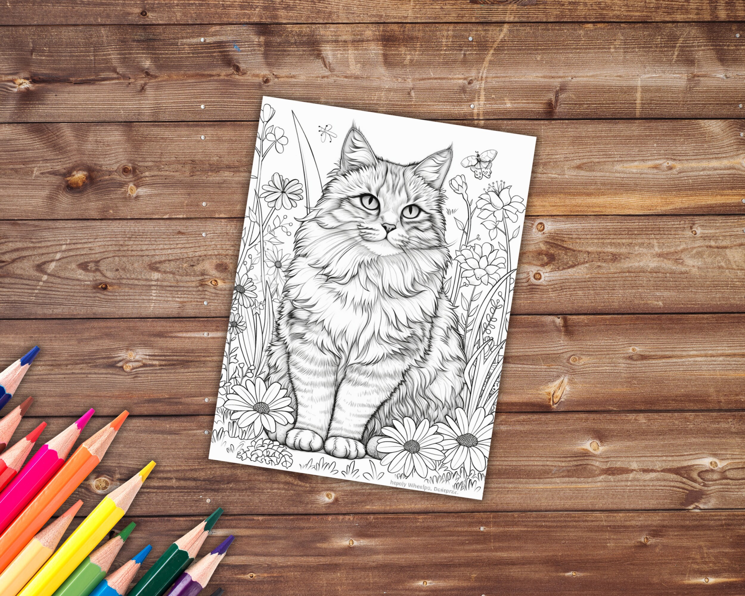 30 Summer Animals Coloring Book, Grayscale Animals and Flowers Coloring ...