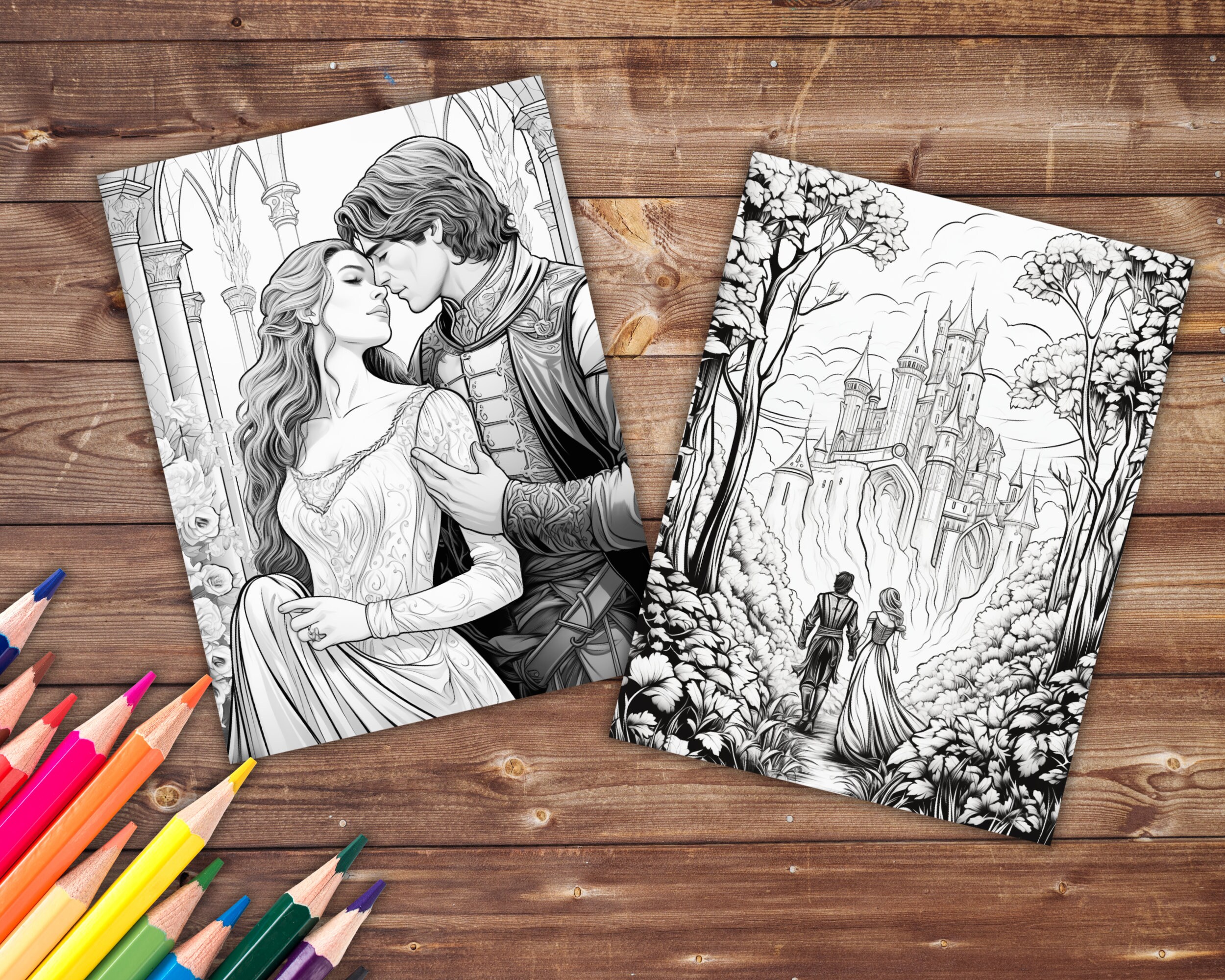 30 Wedding Day Coloring Book, Grayscale Printable PDF Beach Wedding ...