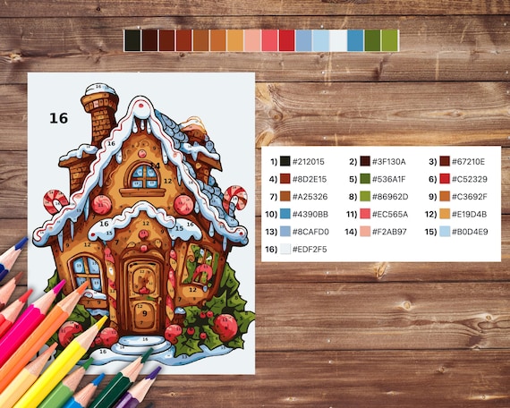 Gingerbread House Color By Number