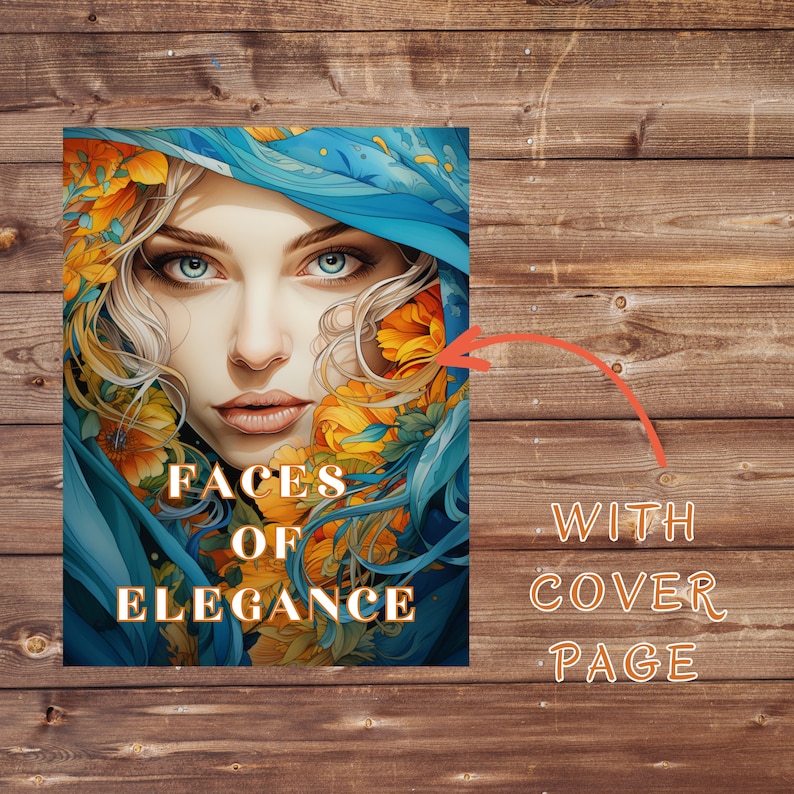 30 Face of a Woman Coloring Book, Grayscale Fantasy Face Coloring for ...