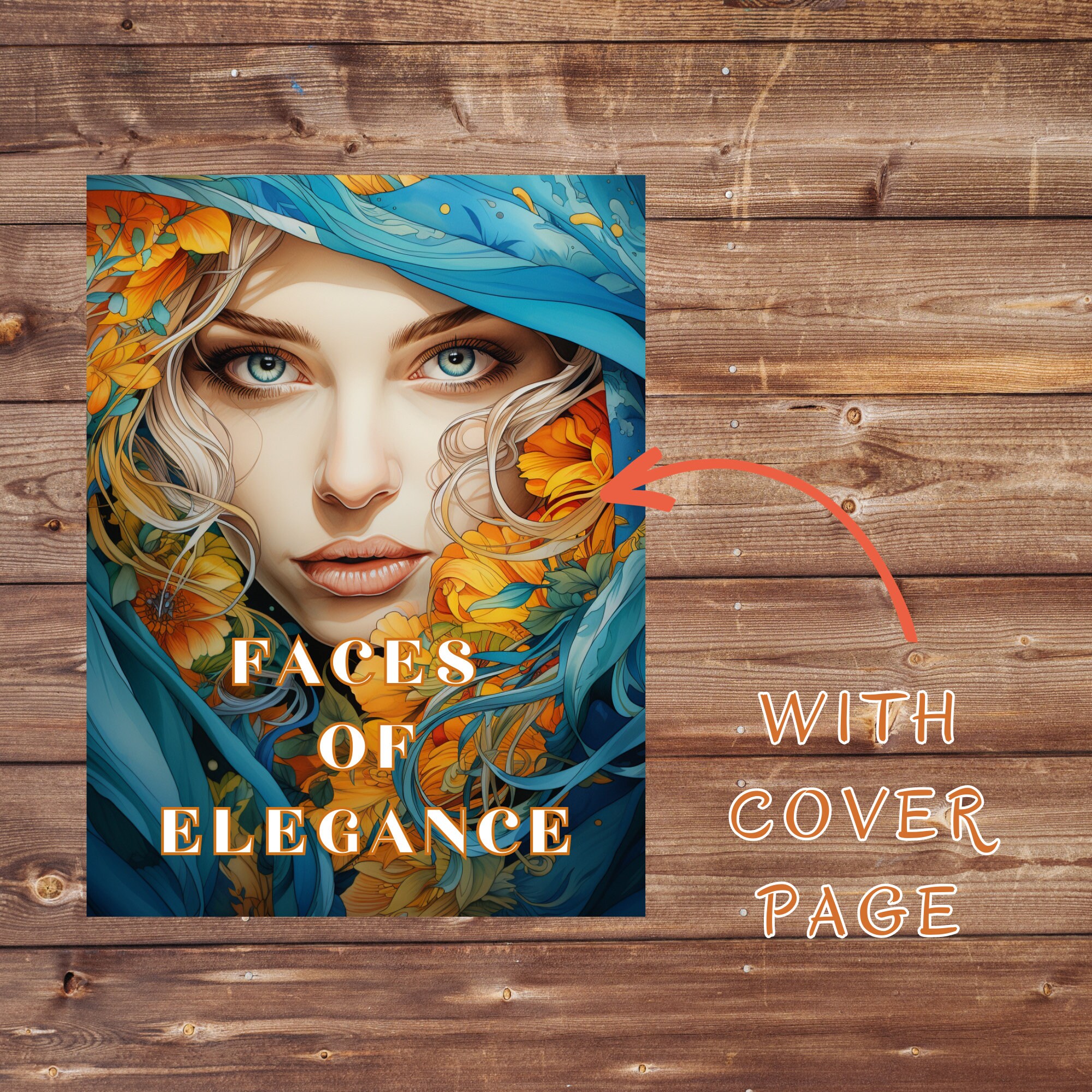 30 Face of a Woman Coloring Book, Grayscale Fantasy Face Coloring for ...