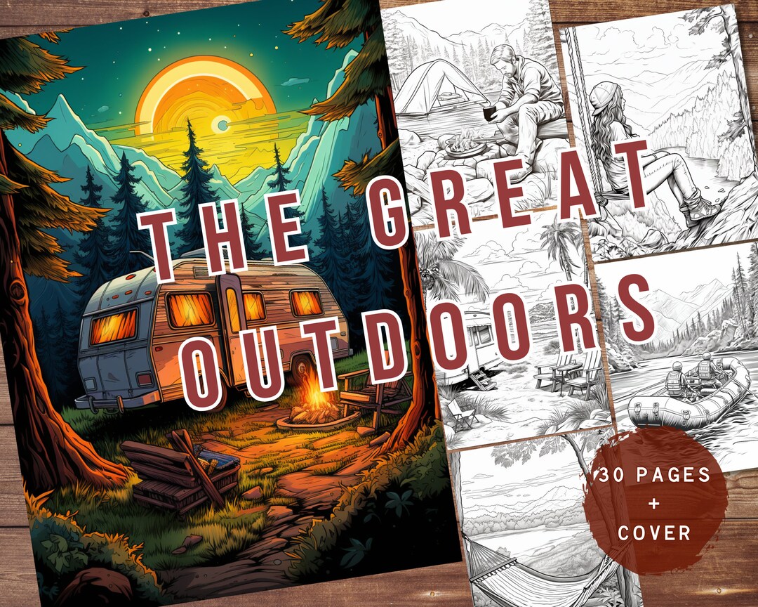 30 the Great Outdoors Coloring Book Camping Hiking - Etsy