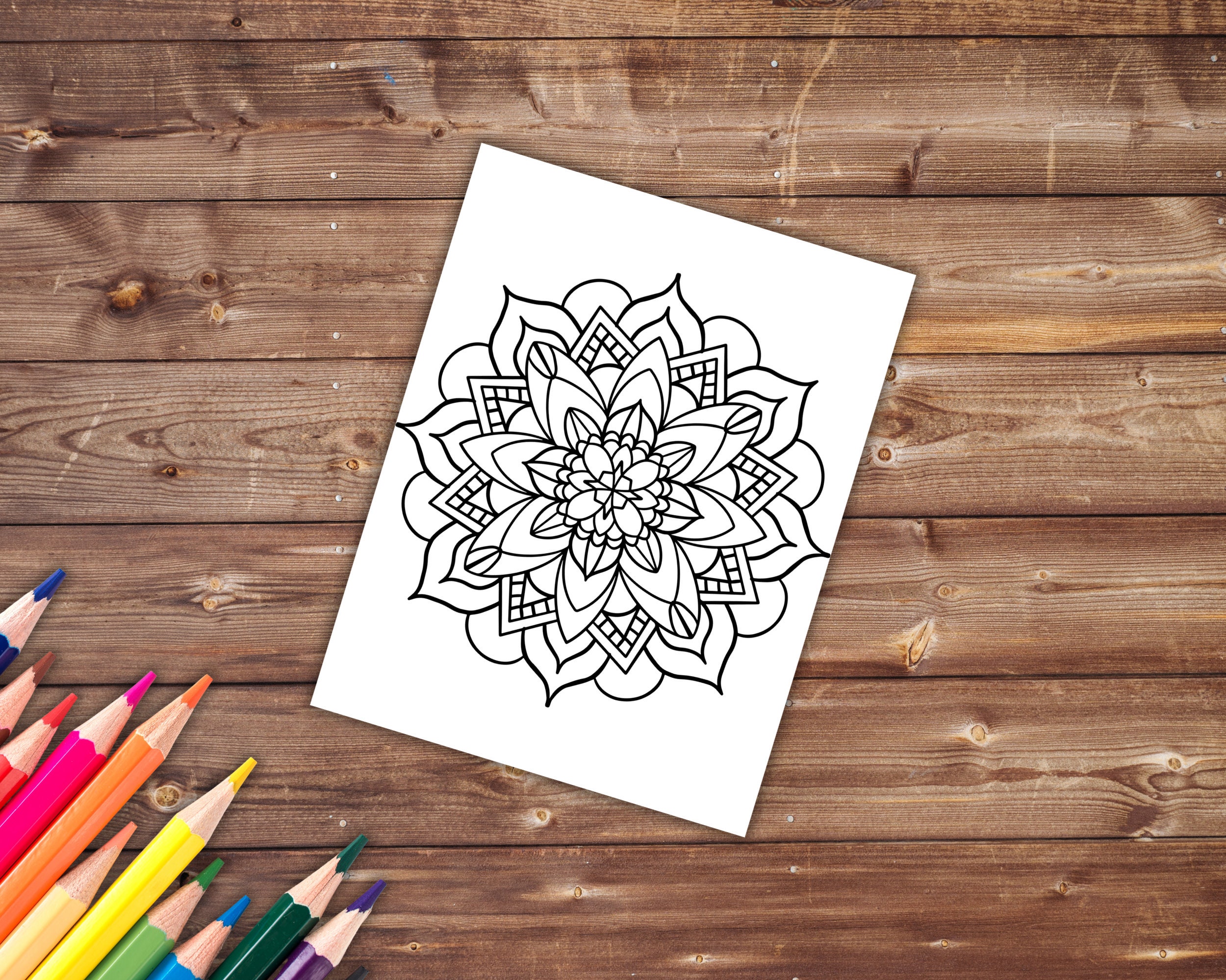 20 Zen Mandalas Coloring Book, Printable Mandala Coloring for Stress ...