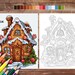 Gingerbread Color by Number for Adult, Christmas House Paint by Number ...