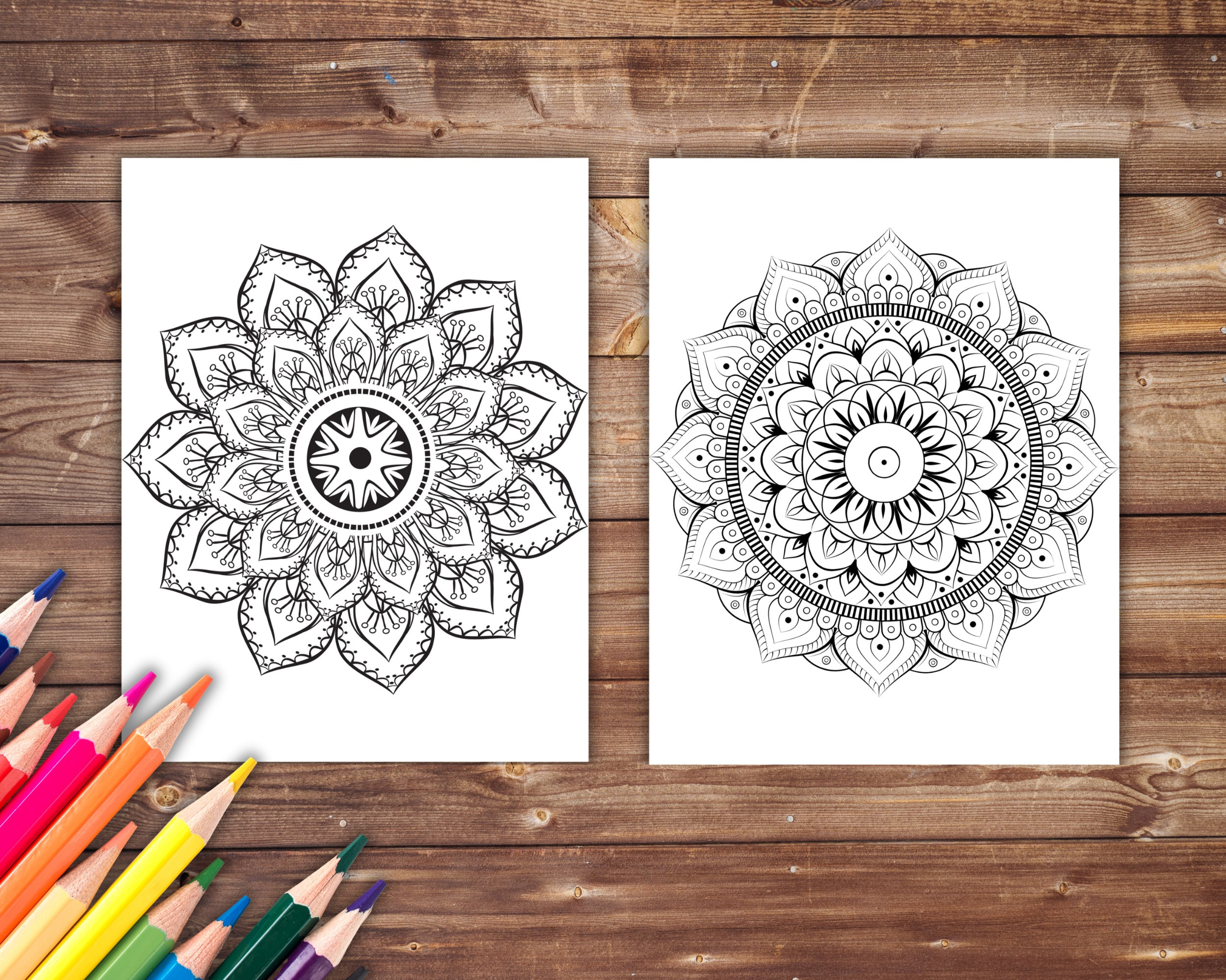 20 Zen Mandalas Coloring Book, Printable Mandala Coloring for Stress ...