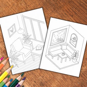 30 Cute Coffee Shop Corners Coloring Book, Easy Cozy Cafe Moments ...