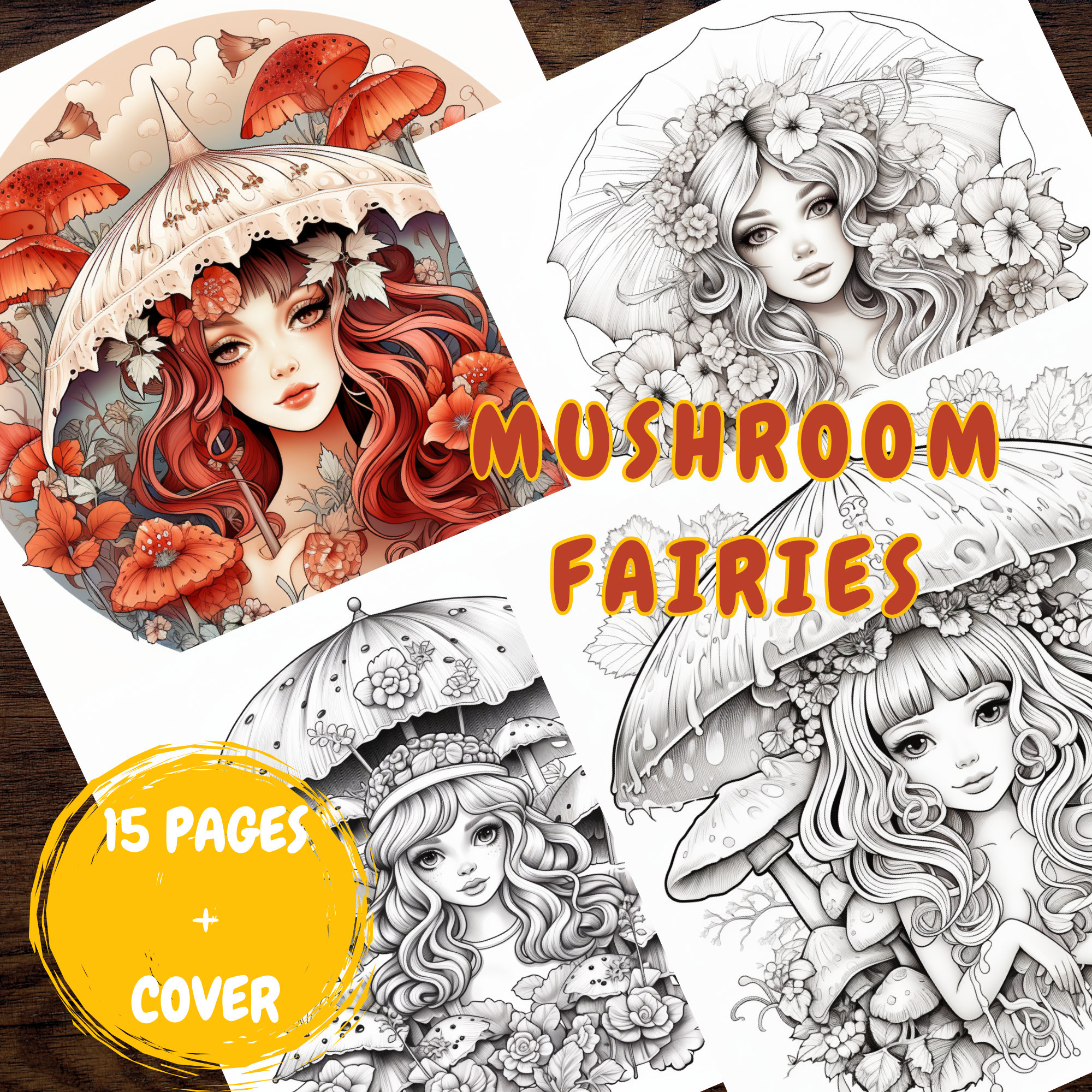 15 Mushrooms and Fairies Coloring Book Mandala Inspired - Etsy
