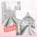 30 Italy Coloring Book, Grayscale Travel Destinations Coloring for ...
