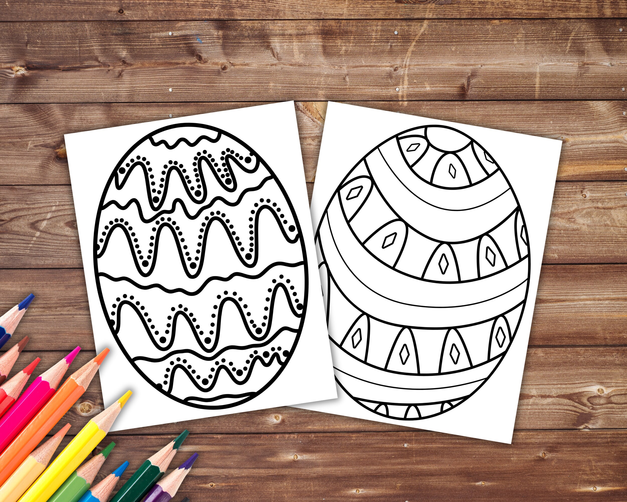 45 Easter Eggs Coloring Book, Pattern Coloring Pages for Adults and ...