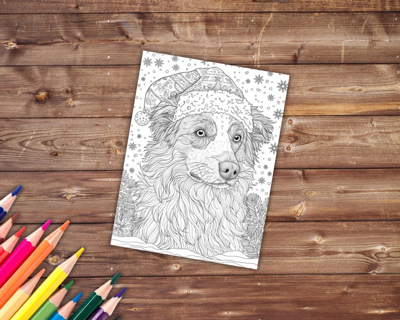 35 Christmas Animals Coloring Book, Grayscale Winter Animals Coloring ...
