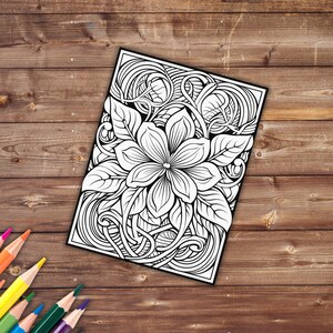 30 Floral Patterns Coloring Book, Printable Flower Patterns Coloring ...