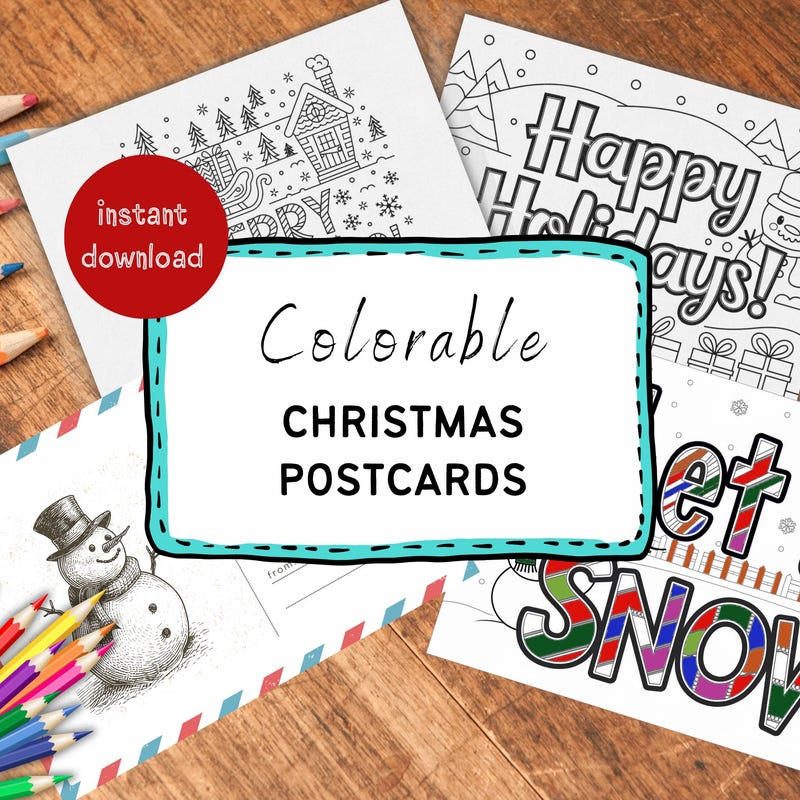Coloring Postcards - Etsy