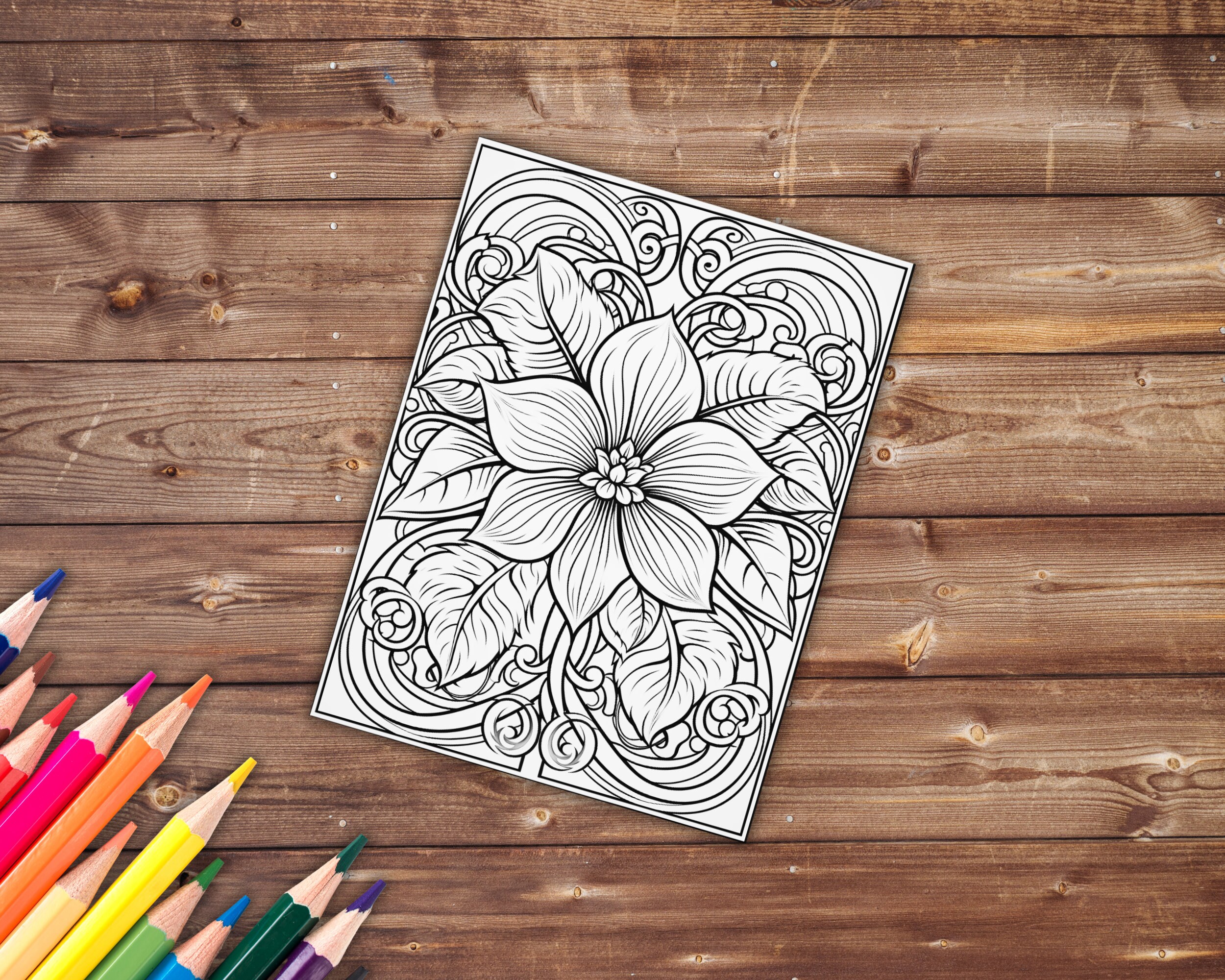 30 Floral Patterns Coloring Book, Printable Flower Patterns Coloring ...