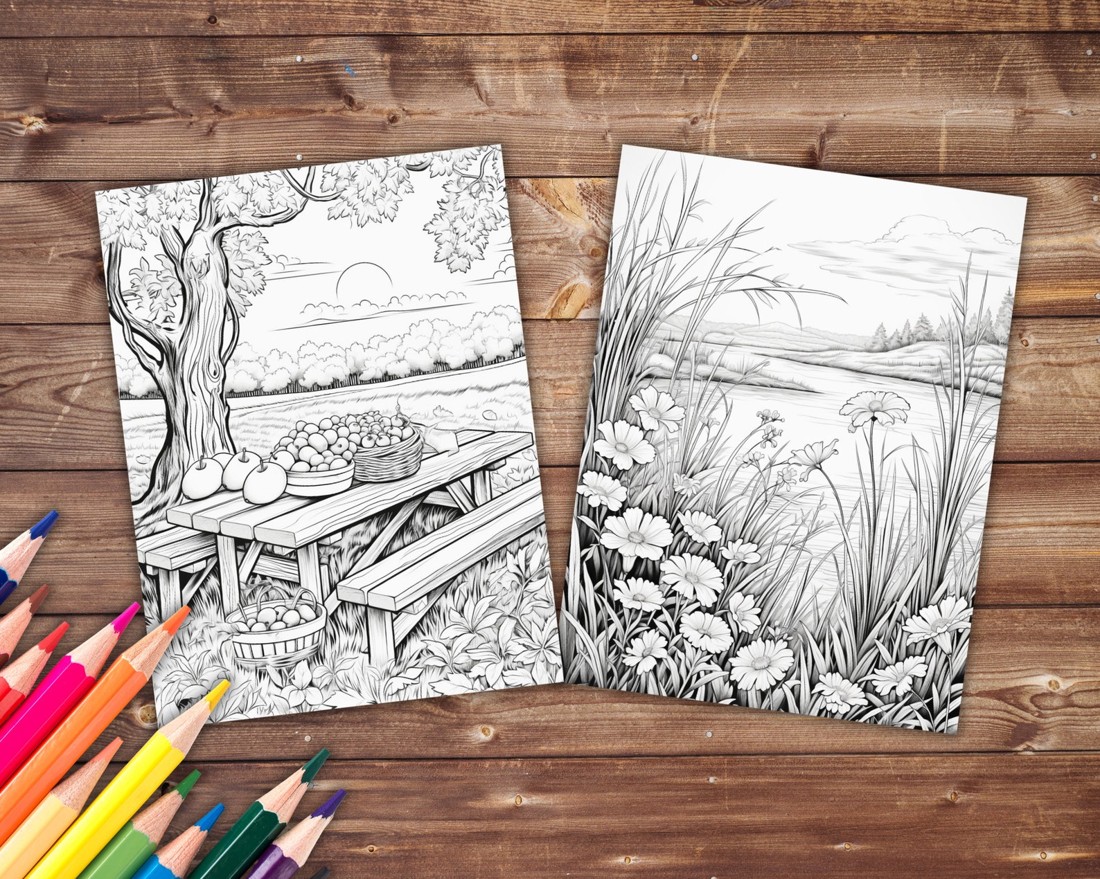 30 Spring Time Coloring Book, Grayscale Spring Gardens Coloring Pages ...