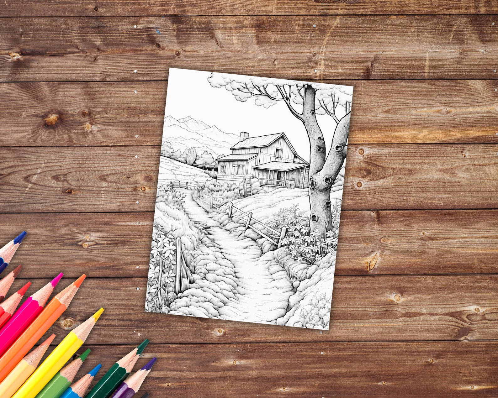 30 Spring Time Coloring Book, Grayscale Spring Gardens Coloring Pages ...