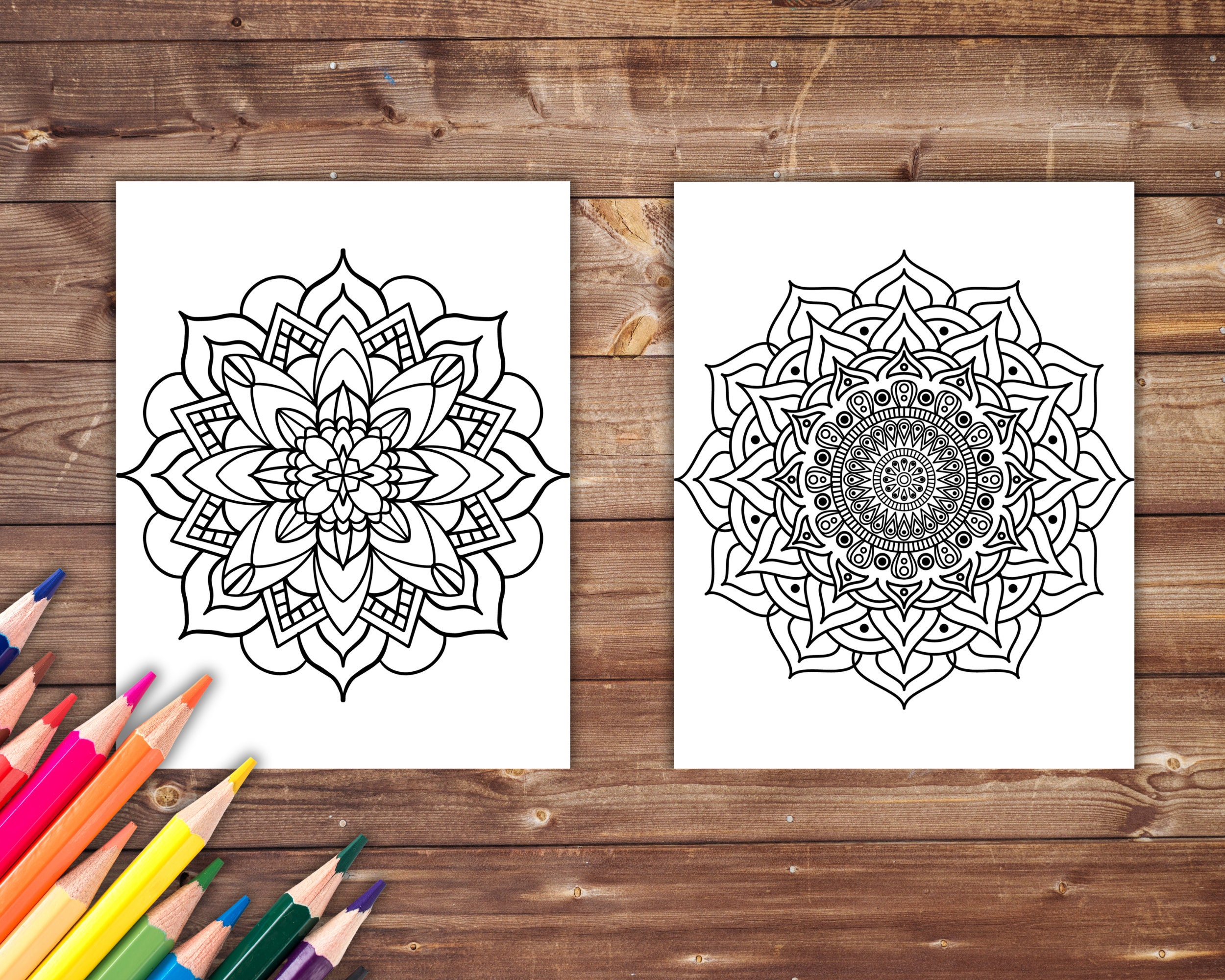 20 Zen Mandalas Coloring Book, Printable Mandala Coloring for Stress ...