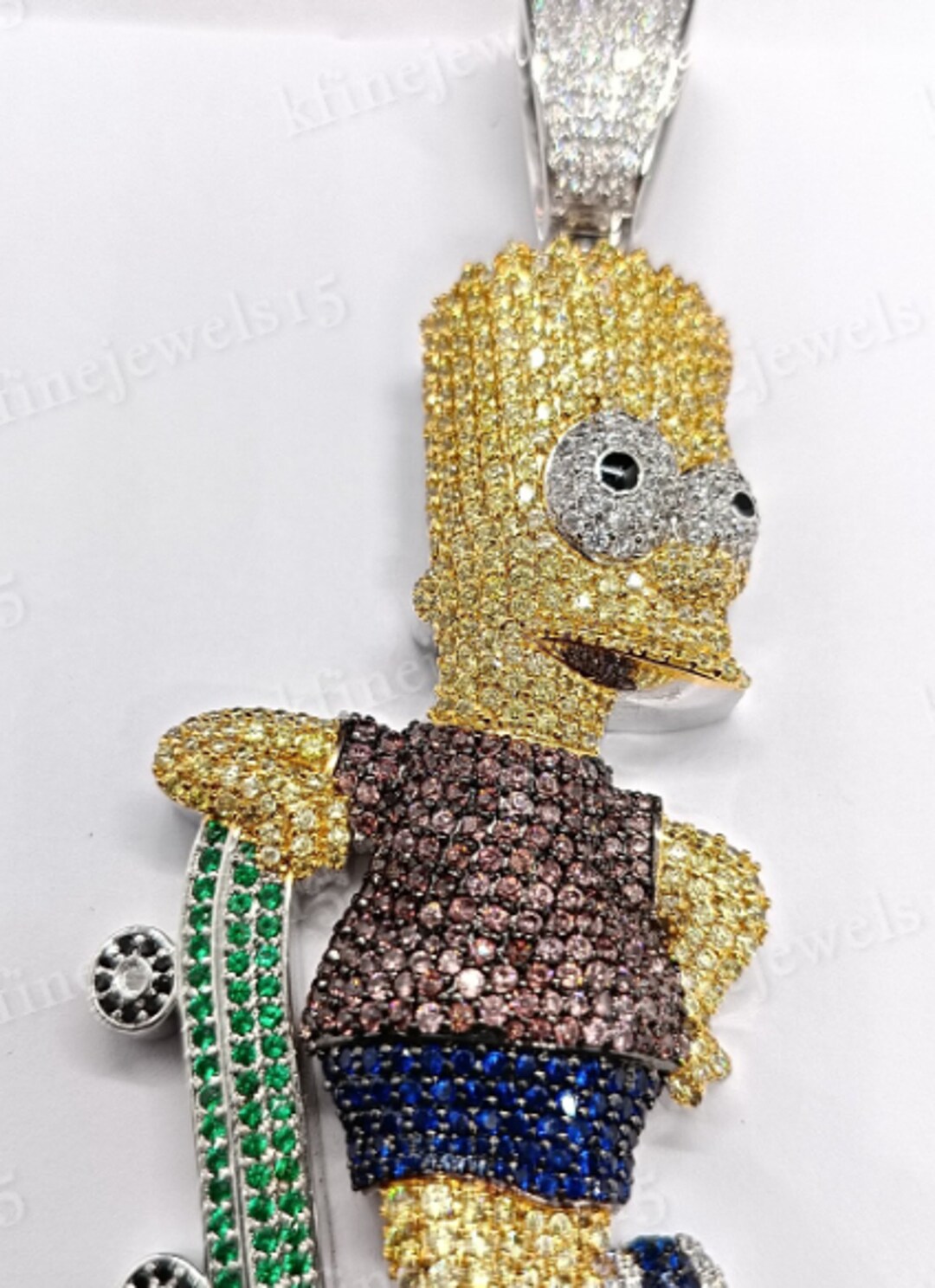 925 Silver 14K Gold Plated Cartoon Men's Pendant, Custom Cartoon ...