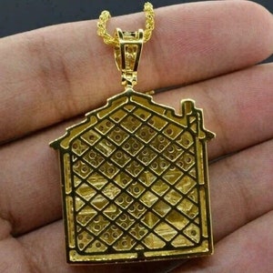 Round Cubic Zirconia Diamond, Mens HOUSE Pendant,hip Hop House Trap ...