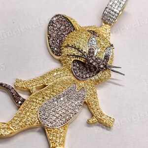 Diamond Jerry Mouse Cartoon Men's Pendant, Custom Cartoon Pendant, Men ...
