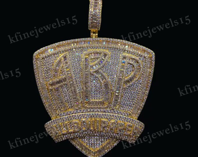 14k Gold Finish ABP All Bout Paper Hip Hop Simulated Diamond Pendant ...