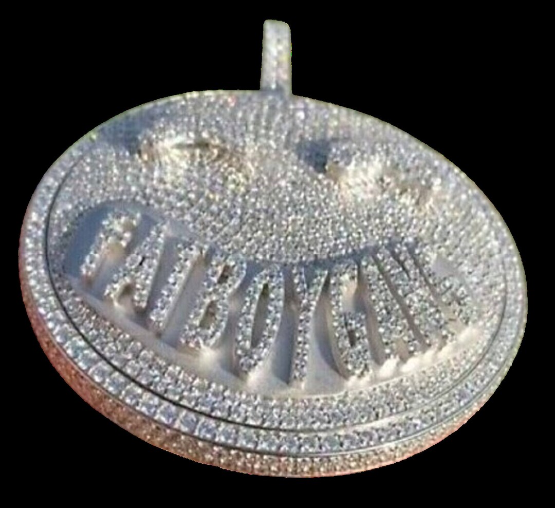 Custom Name Pendant With Sterling Silver, Men's Hip Hop Pendant, Iced ...