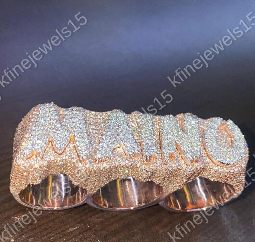 Custom Name Triple Finger Ring, Personalized Ring,three-finger Name ...