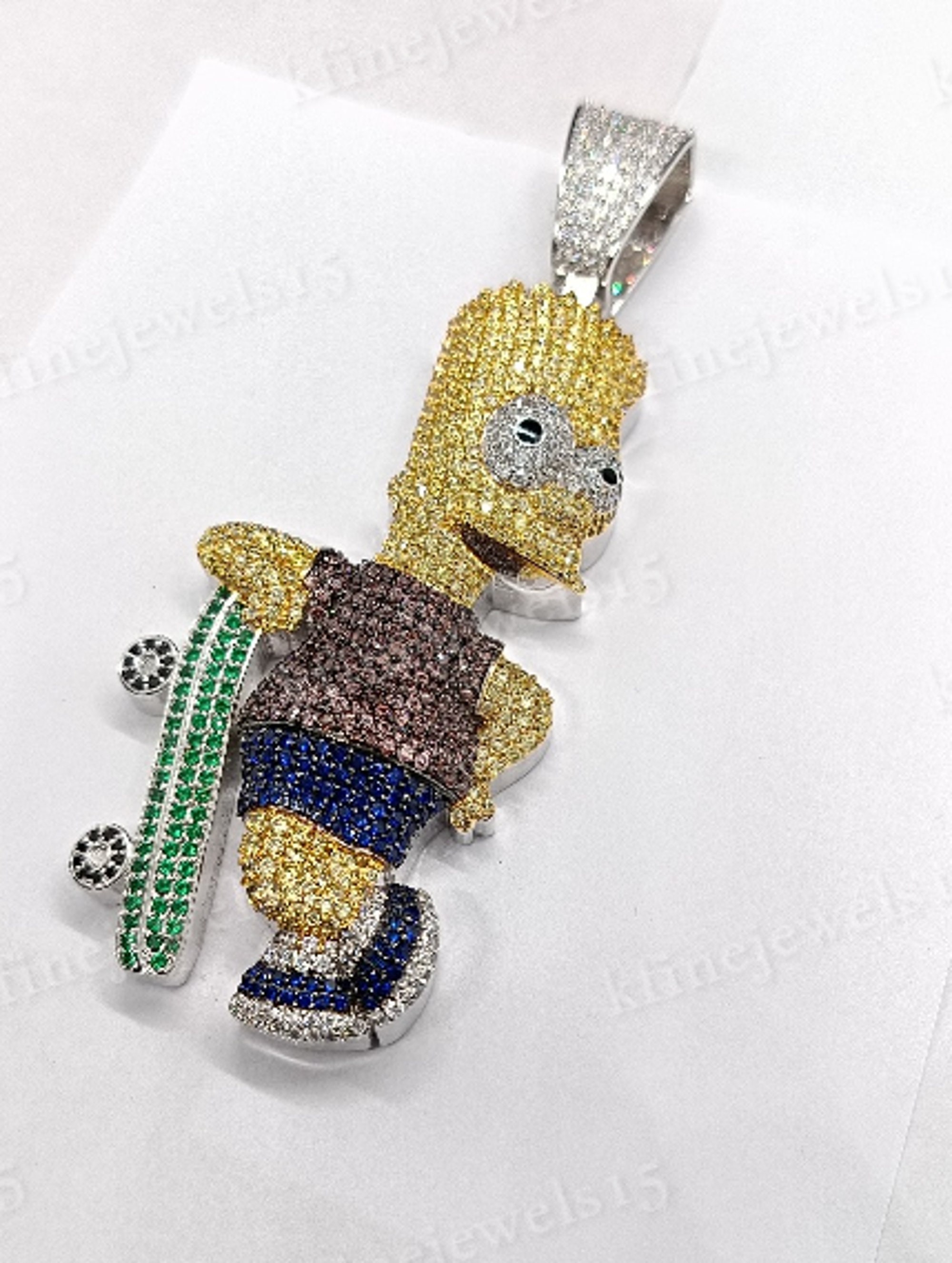 925 Silver 14K Gold Plated Cartoon Men's Pendant, Custom Cartoon ...