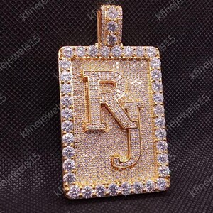 Custom Men's Name Letter Pendant, 3D Word Pendant, 925 Sterling Silver ...