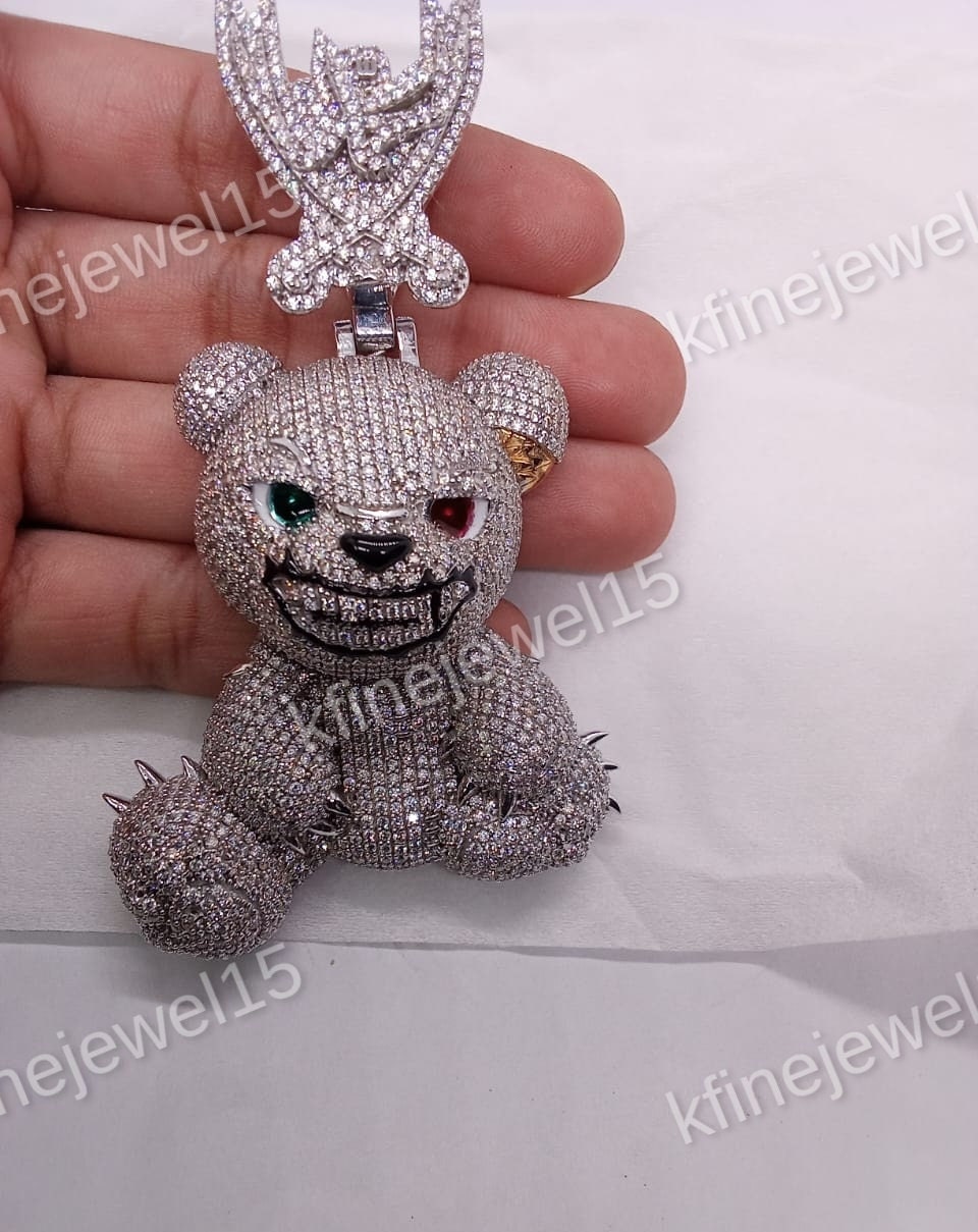 Angry Bear Cartoon Pendant,custom Made Hip Hop Pendants,personalized ...