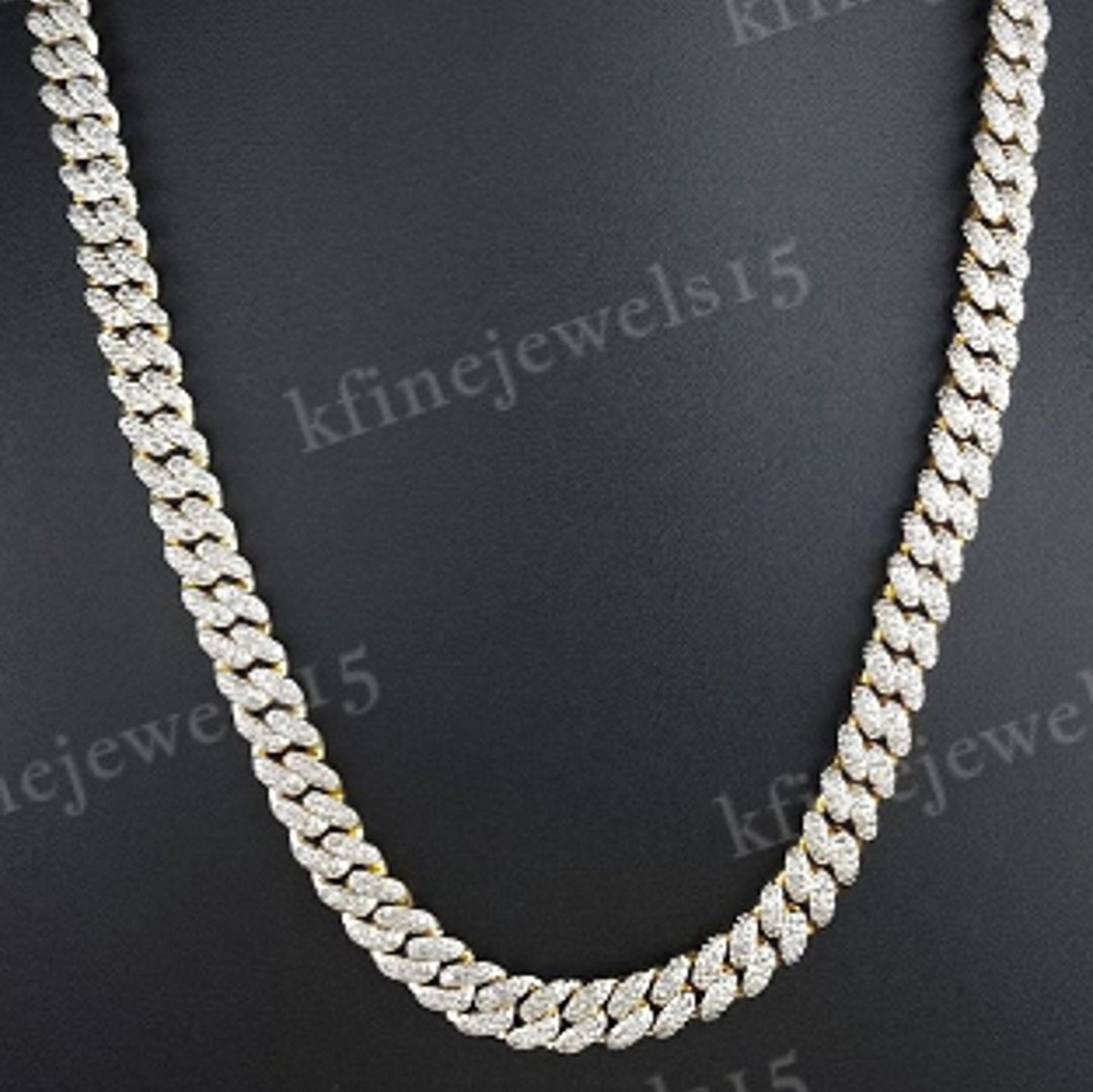6MM Miami Cuban Link Chain in 14 Karat Yellow Gold Finishing, Cuban ...
