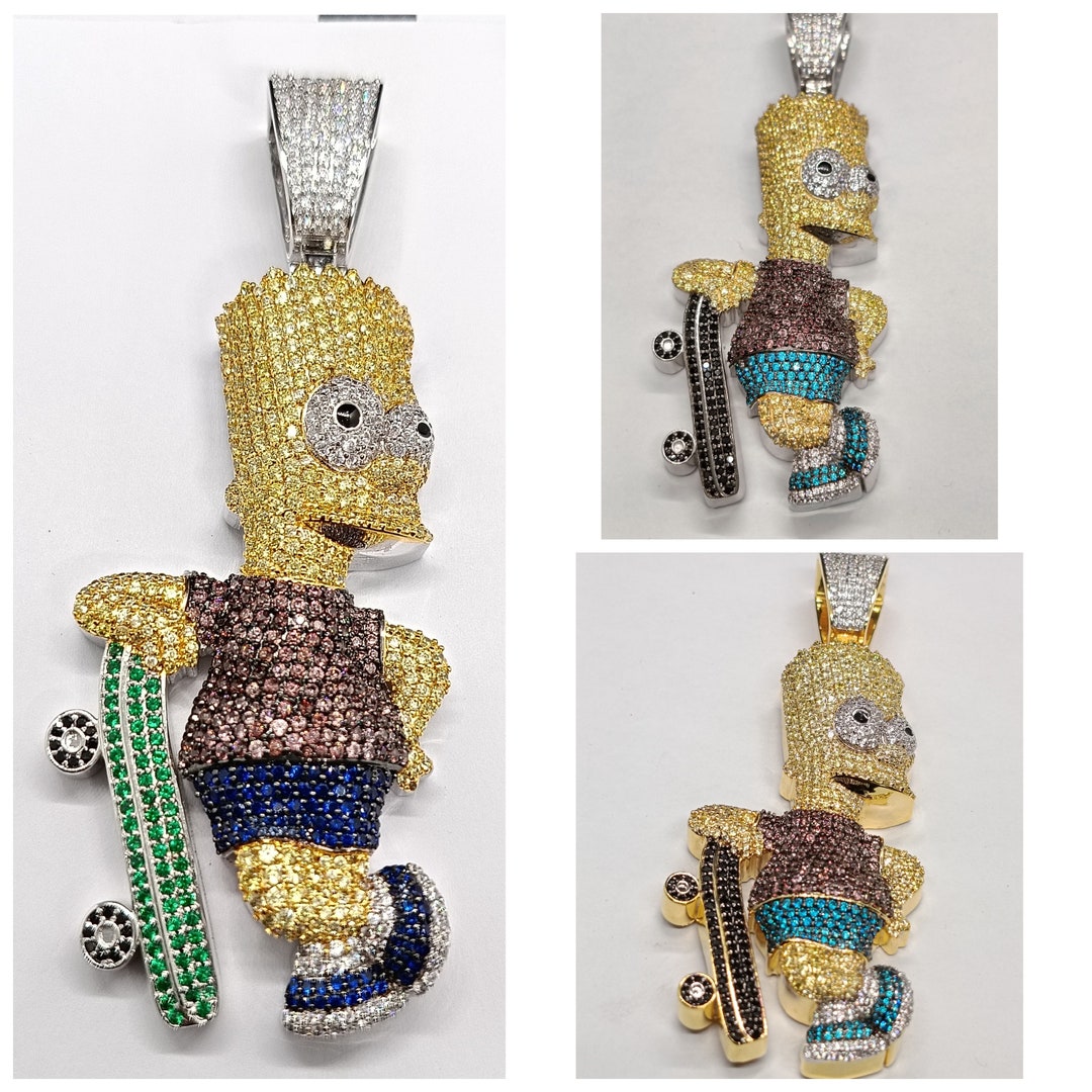 925 Silver 14K Gold Plated Cartoon Men's Pendant, Custom Cartoon ...