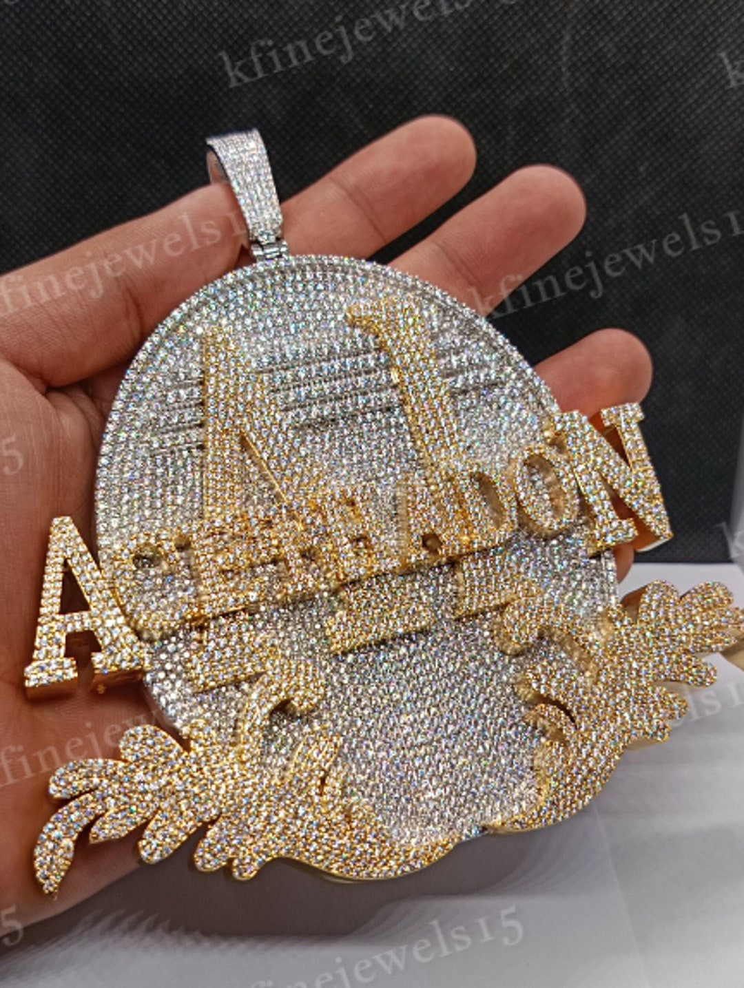 Initial Letter Hip Hop Pendant, Custom Letter Disc Pendant, Rapper ...