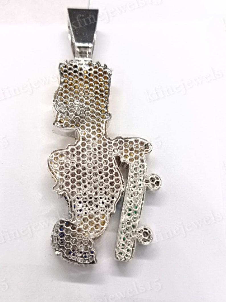 925 Silver 14K Gold Plated Cartoon Men's Pendant, Custom Cartoon ...